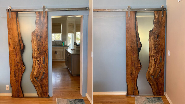 Live Edge Barn Doors With Resin Inlays are Trending This Summer