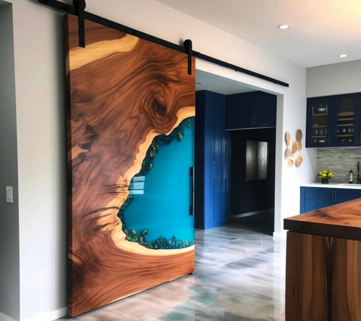 Live Edge Barn Doors With Resin Inlays are Trending This Summer