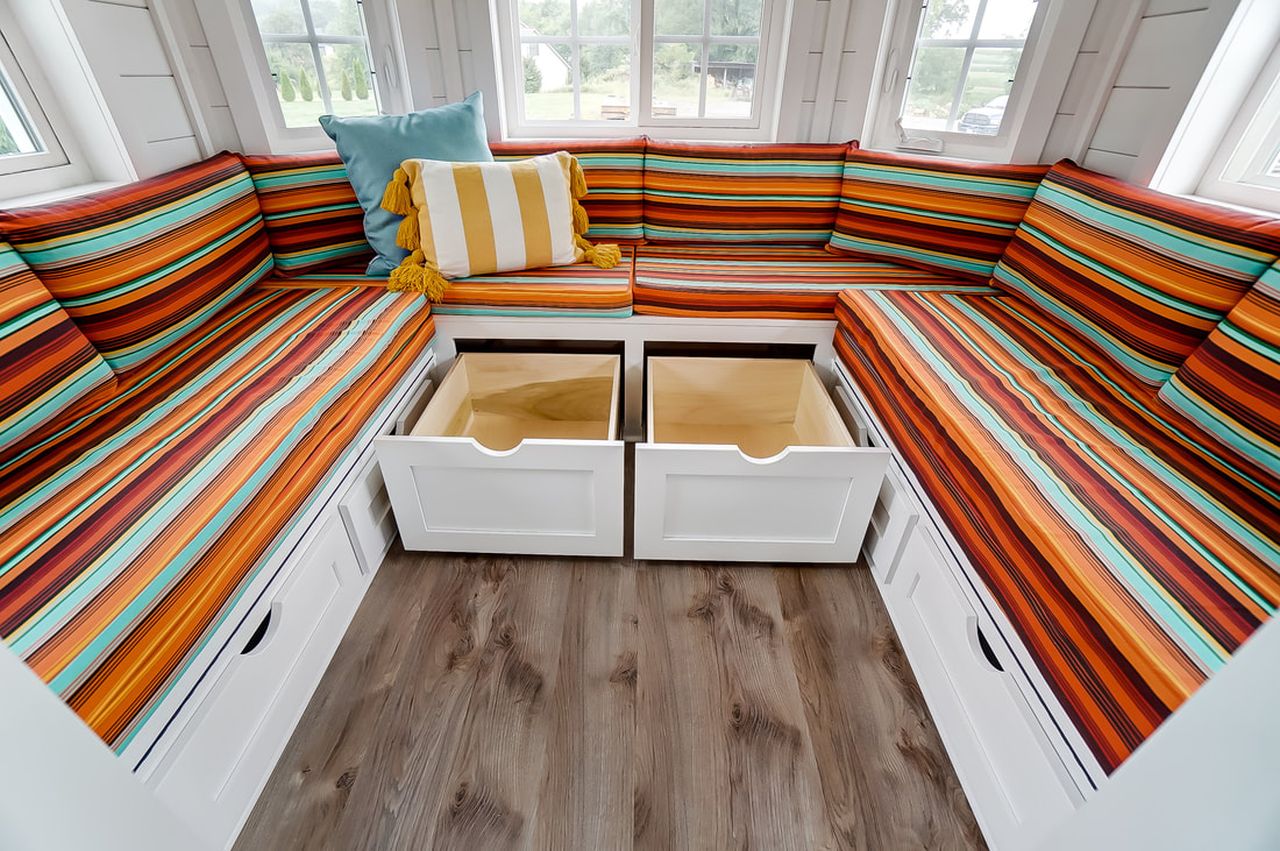 One Particular Harbour Tiny House has a Living Room to Fall For