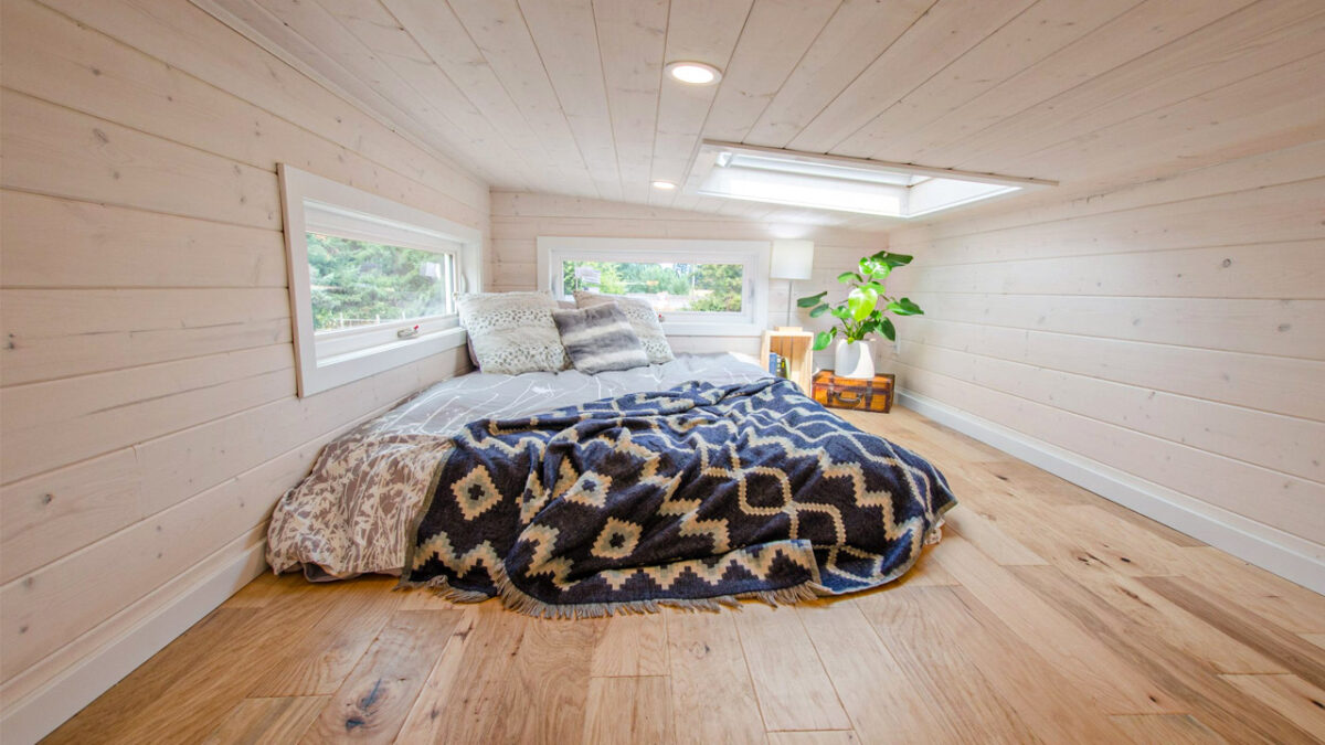 Stellar Jay is Minimalist Tiny House With Skylight That Opens