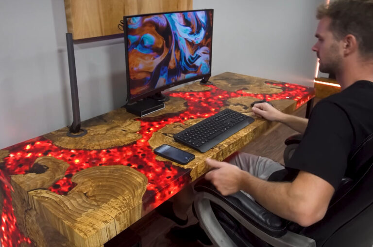 How to Make a Flowing Lava River Gaming Desk