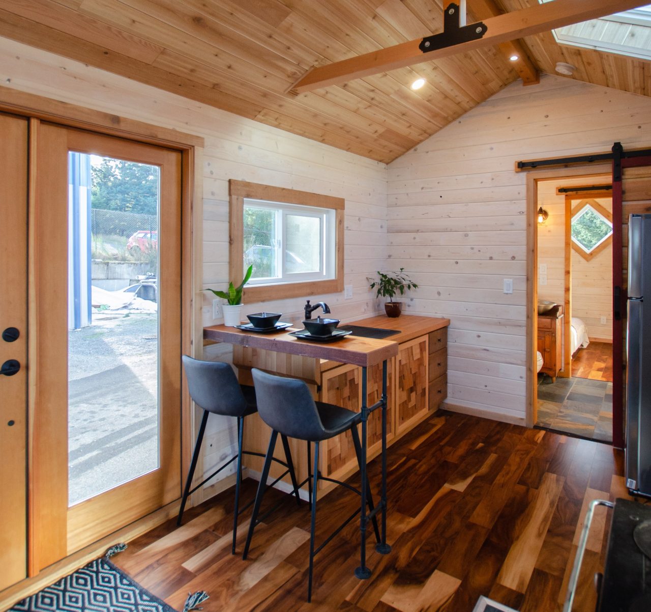 Huckleberry Tiny House has Stunning Reclaimed Clawfoot Bathtub