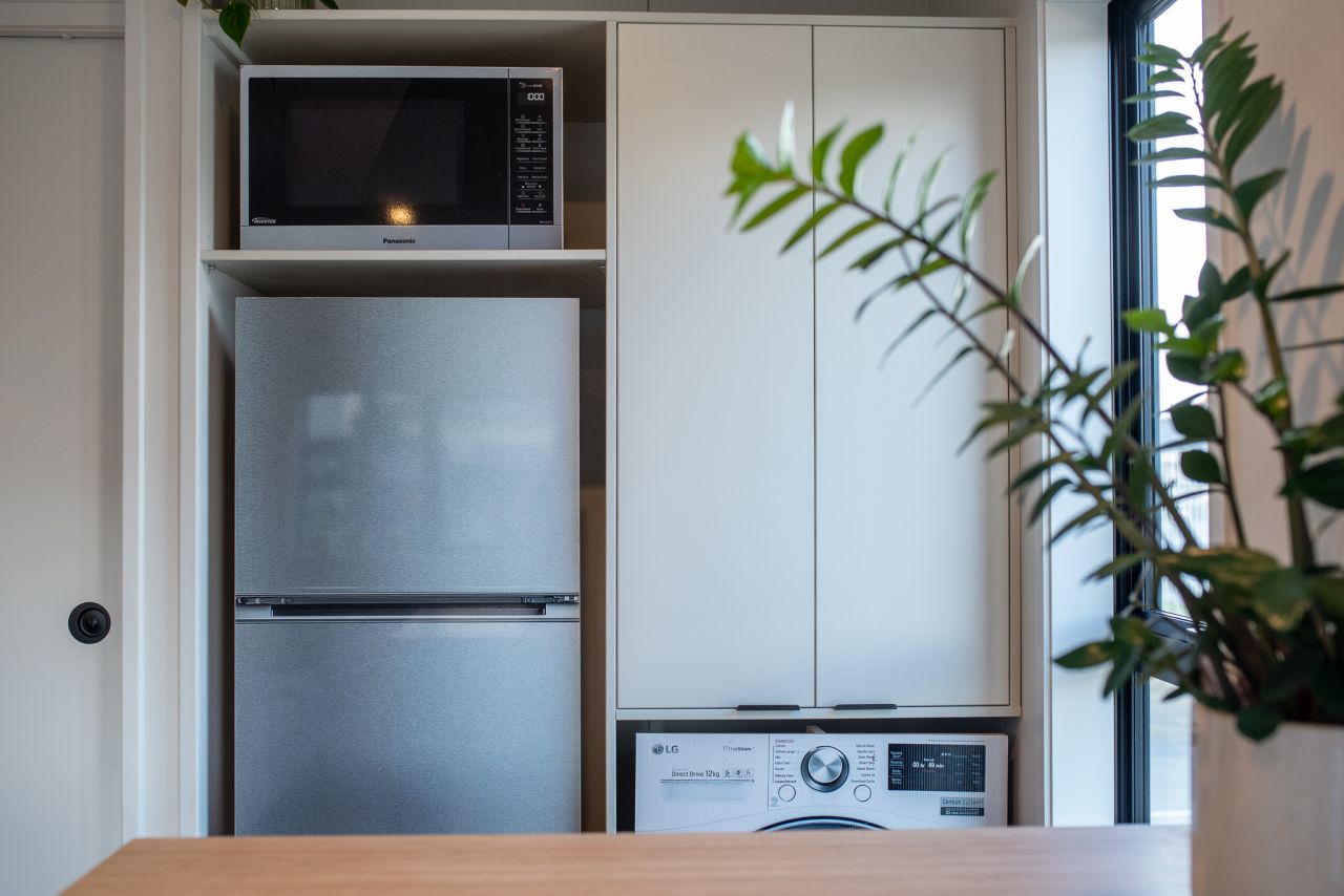 Glider Tiny House has a Well-Designed Kitchen for Gourmet Meals