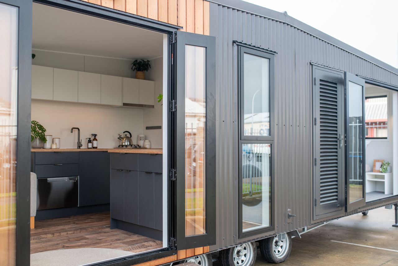 Glider Tiny House has a Well-Designed Kitchen for Gourmet Meals