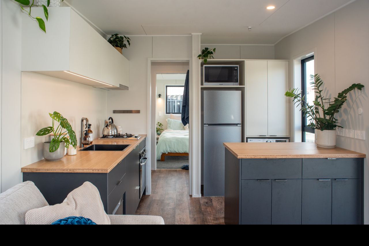 Glider Tiny House has a Well-Designed Kitchen for Gourmet Meals