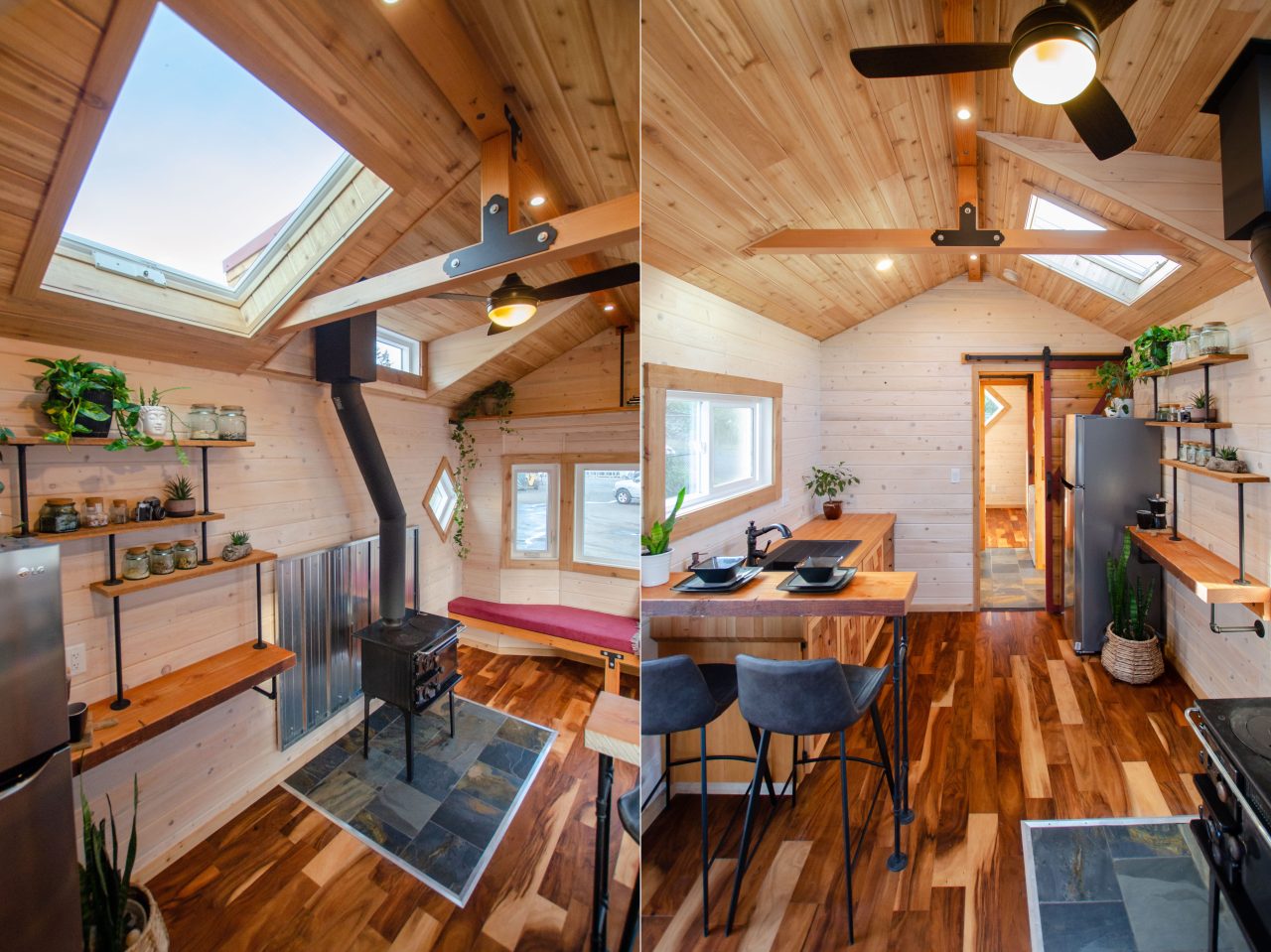 Huckleberry Tiny House has Stunning Reclaimed Clawfoot Bathtub