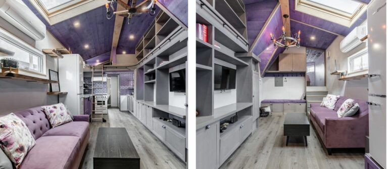 Purple Heart Manor Tiny House is a Mini Castle on Wheels