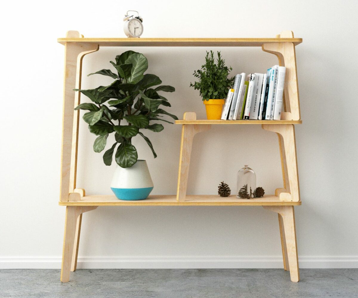 Repisa 01 Modular Shelf With Reconfigurations for Modern Homes