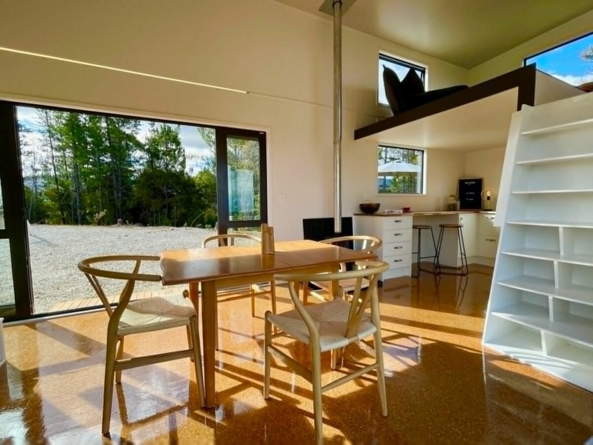 The Ruru is a Spacious Tiny House With an Upstairs Lounge