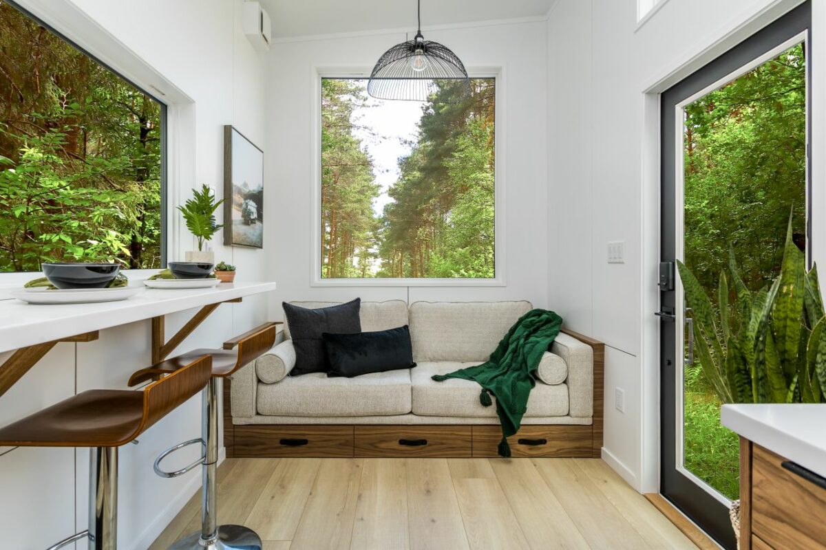 Sitka Tiny House Features a Lavish Bathroom and Living Room