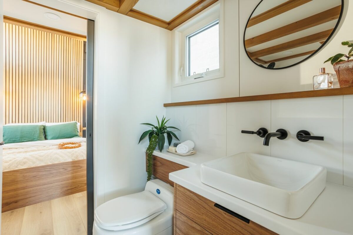 Sitka Tiny House Features a Lavish Bathroom and Living Room