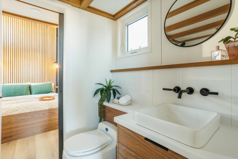 Sitka Tiny House Features a Lavish Bathroom and Living Room