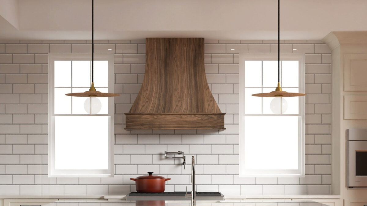 Artisan Range Hood in Walnut Finish Enthralls With its Curves