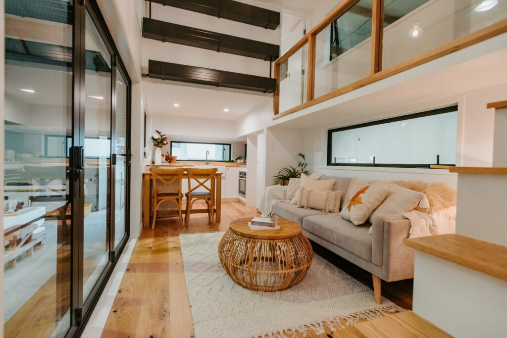 Britt Tiny House Features Walkway Connecting Loft Bedrooms