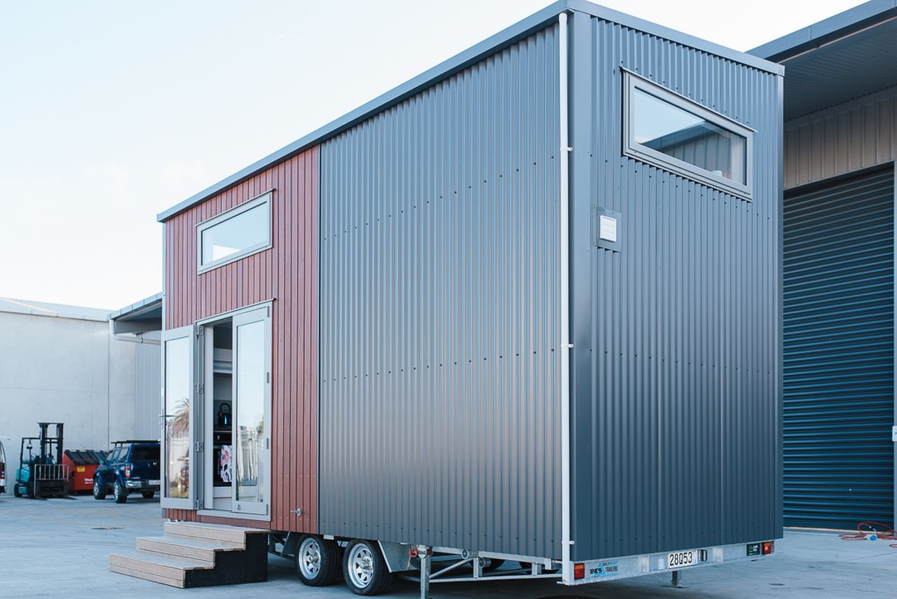 Larissa & Tyler's Tiny House has Dual Lofts With Suspension Net