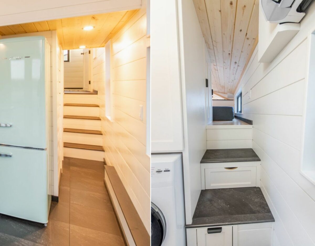 J&A 33′ x 8′ Tiny Home has Two Bedrooms and a Fold-Down Deck