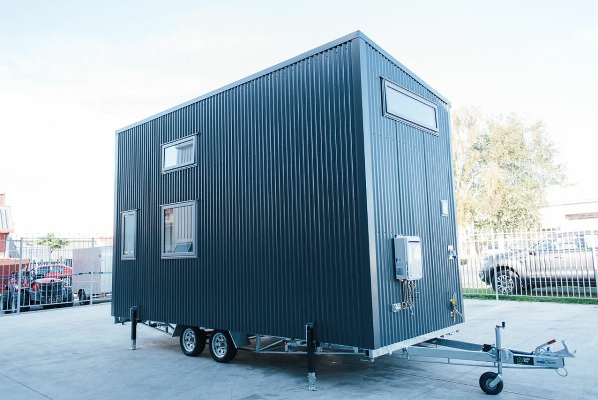 Larissa & Tyler's Tiny House has Dual Lofts With Suspension Net
