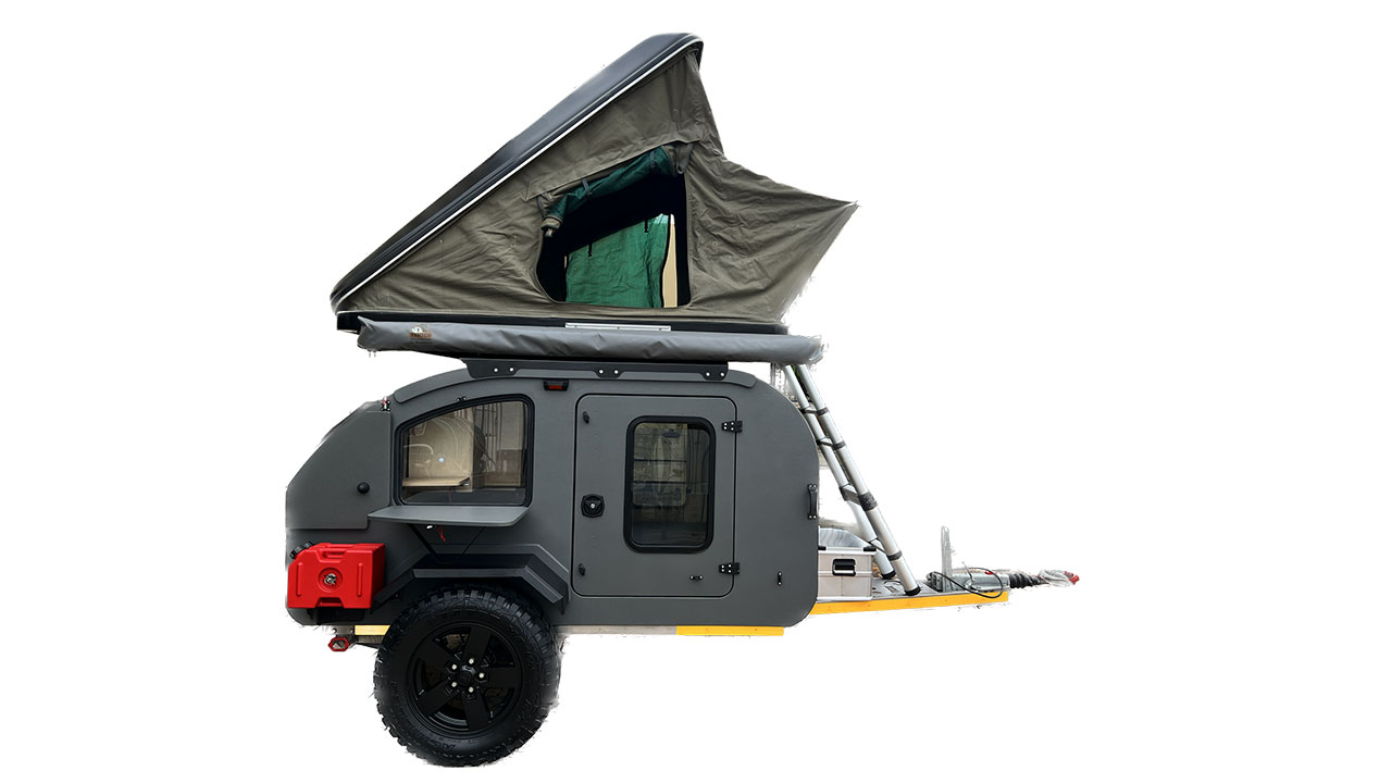 Red Gecko TDX Teardrop Trailer Fits Four With Rooftop Tent