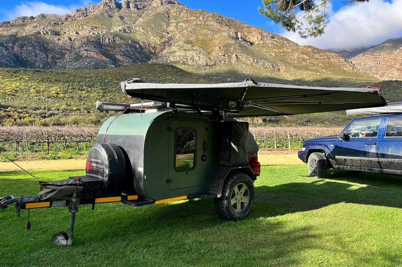 Red Gecko TDX Teardrop Trailer Fits Four With Rooftop Tent