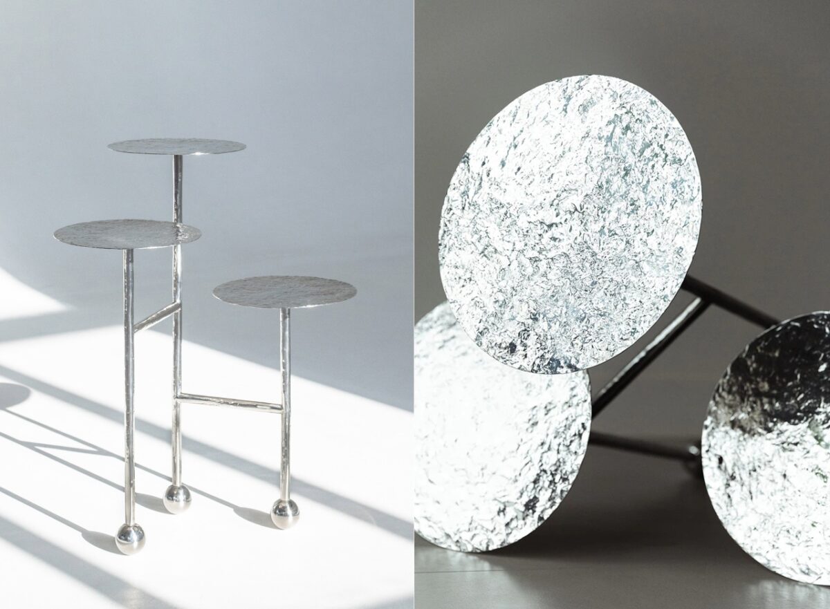 Liquid Table Boasts a Hand-Hammered Metallic Design