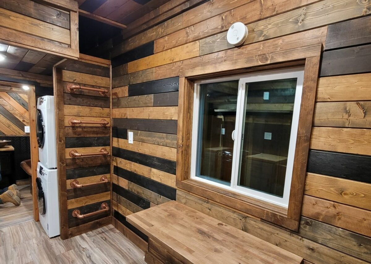 26ft Man Cave Tiny House's Luxe Interior Boasts Copper Accents