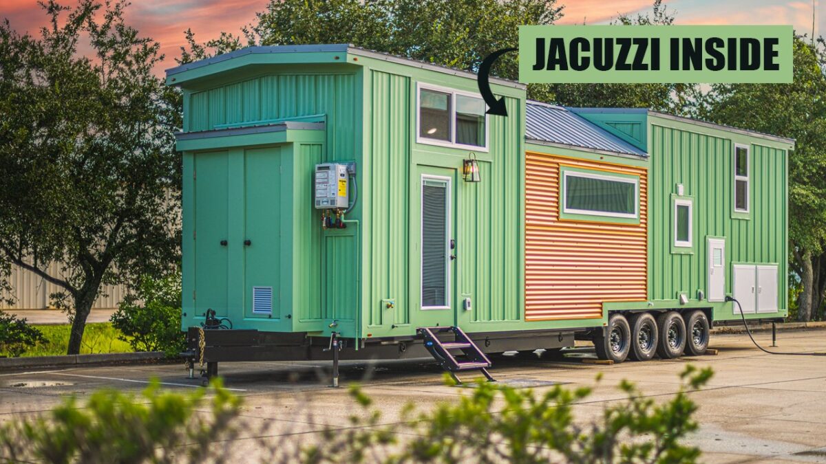 Manwaring Tiny House Fits Jacuzzi in Bathroom and Sleeps Six