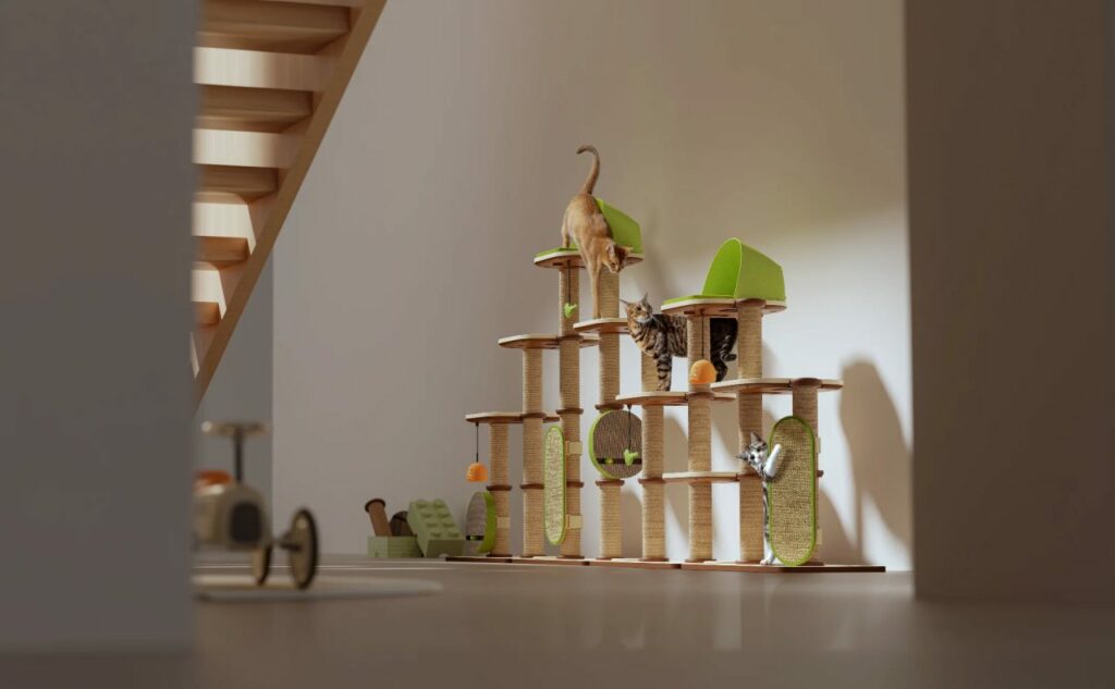 Infinity Cat Tree Boasts a Scandinavian Design for Playful Kitties