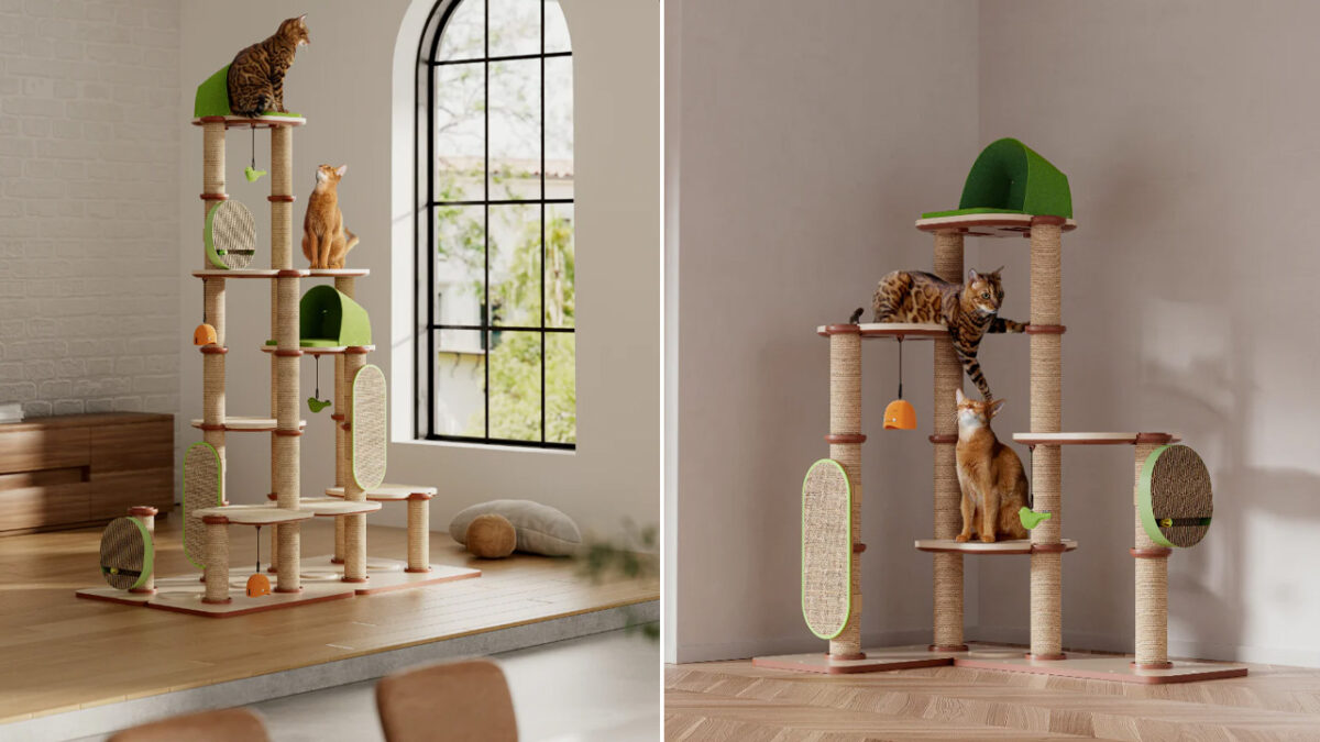Infinity Cat Tree Boasts a Scandinavian Design for Playful Kitties