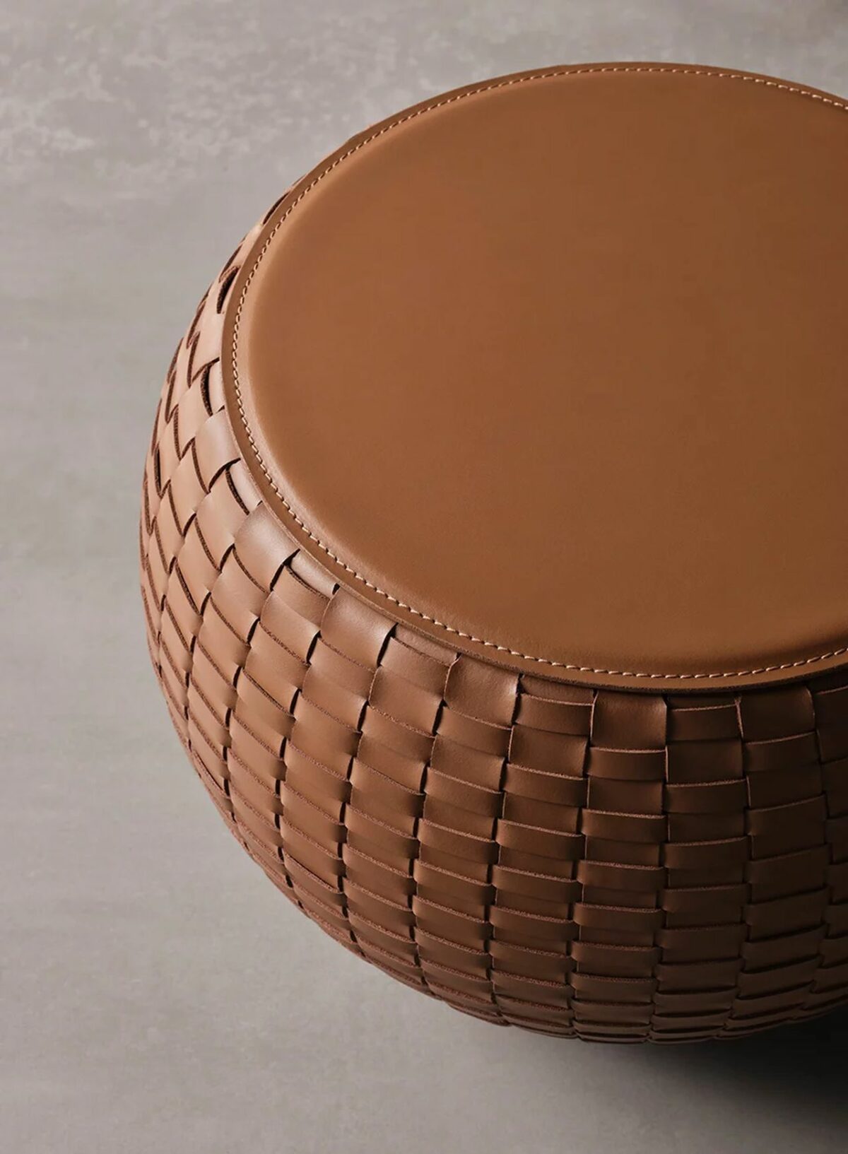 Meridiani's Hand-Woven Leather Low Tables Add Geometric Bliss