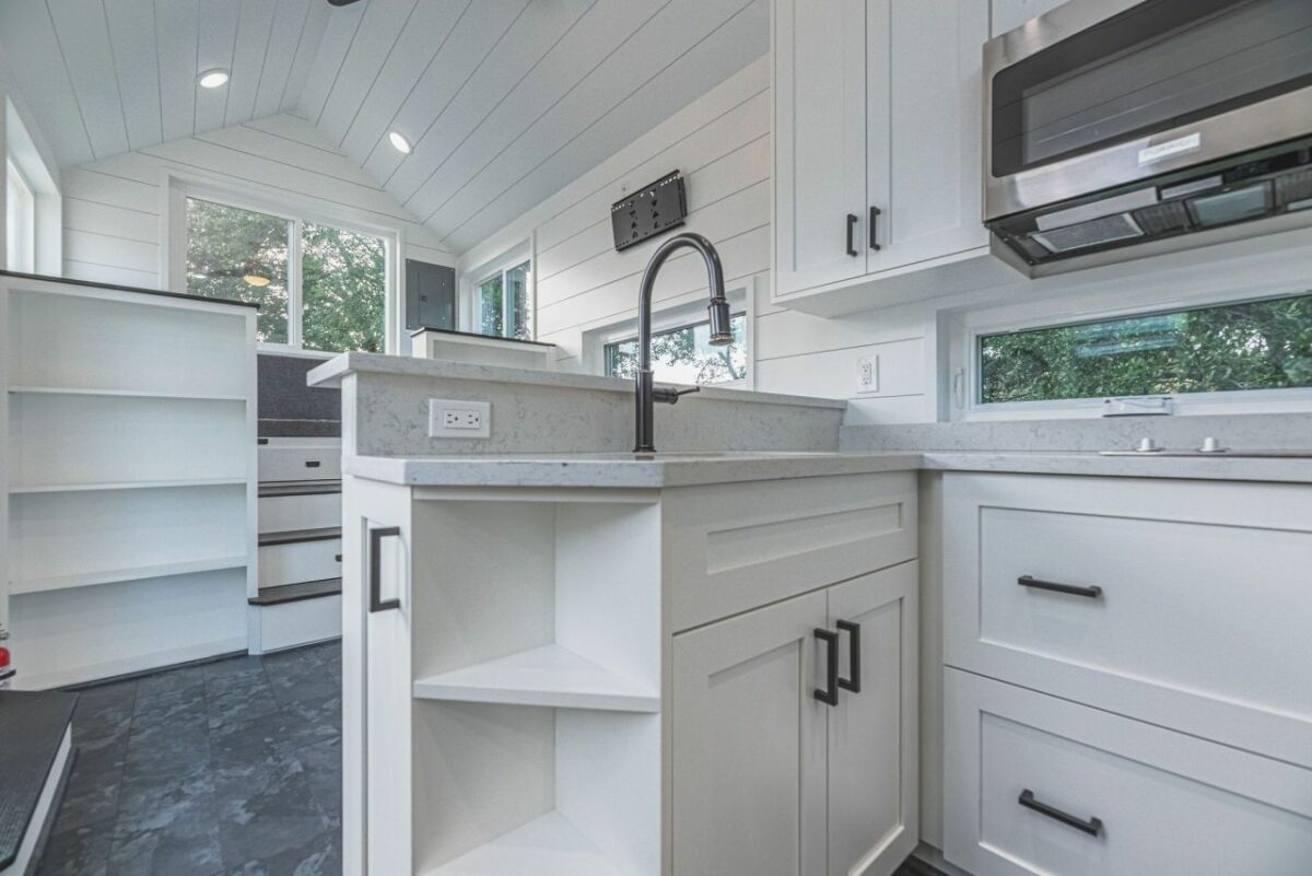 Pet-Friendly Cavin Tiny House Features a Raised Living Room