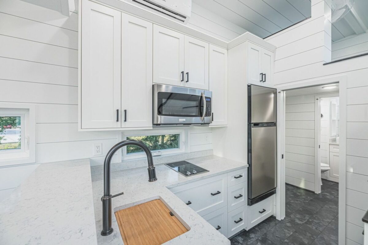 Pet-Friendly Cavin Tiny House Features a Raised Living Room