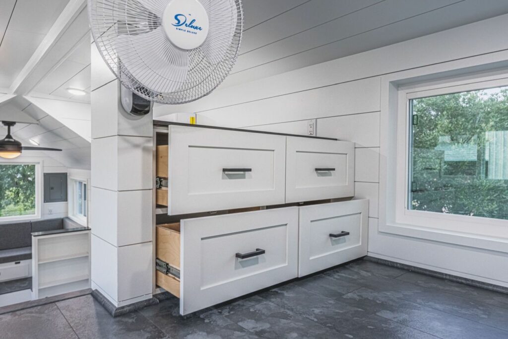 Pet-Friendly Cavin Tiny House Features a Raised Living Room