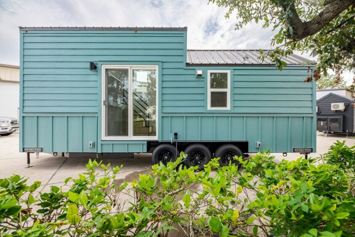 Chloe Tiny House Features Main-Floor Bedroom With Slatted Walls