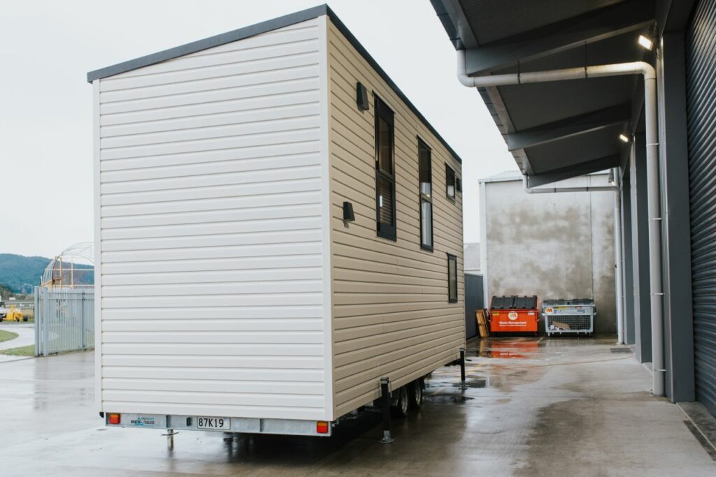 River Bank Tiny Home has Lofts for Office & Bedroom With Skylight