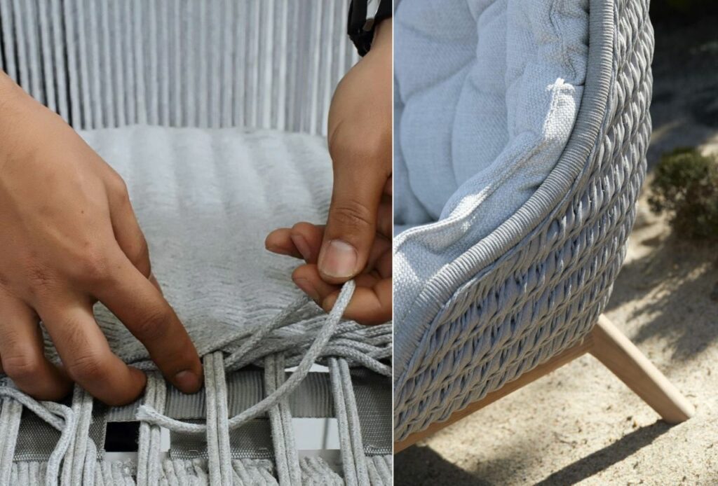Outdoor Lounge Chair Upholstered in Quick-Dry, UV-Treated Fabric