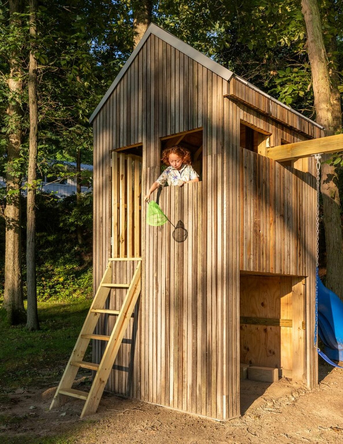 Sustainable Twin Treehouses are Conjoined for Work and Play