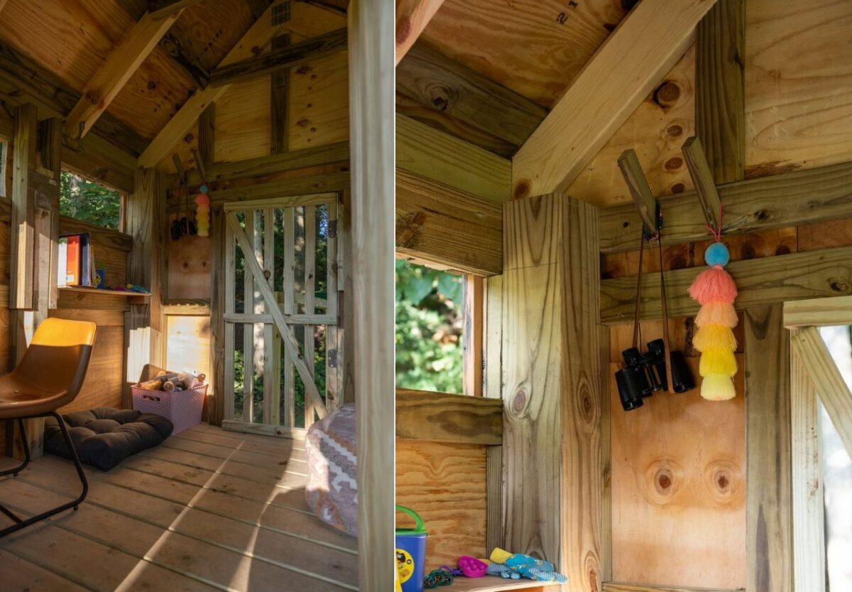 Sustainable Twin Treehouses are Conjoined for Work and Play