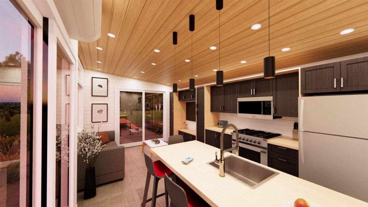 $146K Tiny House has Two Main Floor Bedrooms & Chef's Kitchen