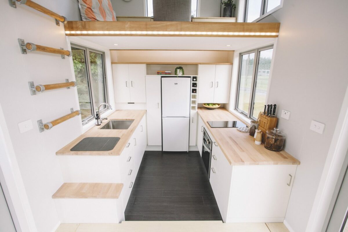 Millennial Tiny House has Underfloor Storage, Retractable Stairs