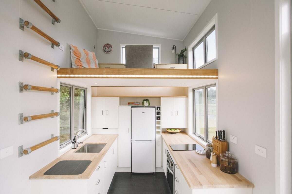 Millennial Tiny House has Underfloor Storage, Retractable Stairs