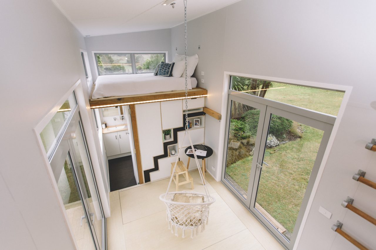 Millennial Tiny House has Underfloor Storage, Retractable Stairs