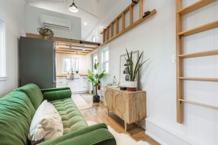 Calliope Tiny House has 3 Bedrooms, L-Kitchen, & Spacious Bath