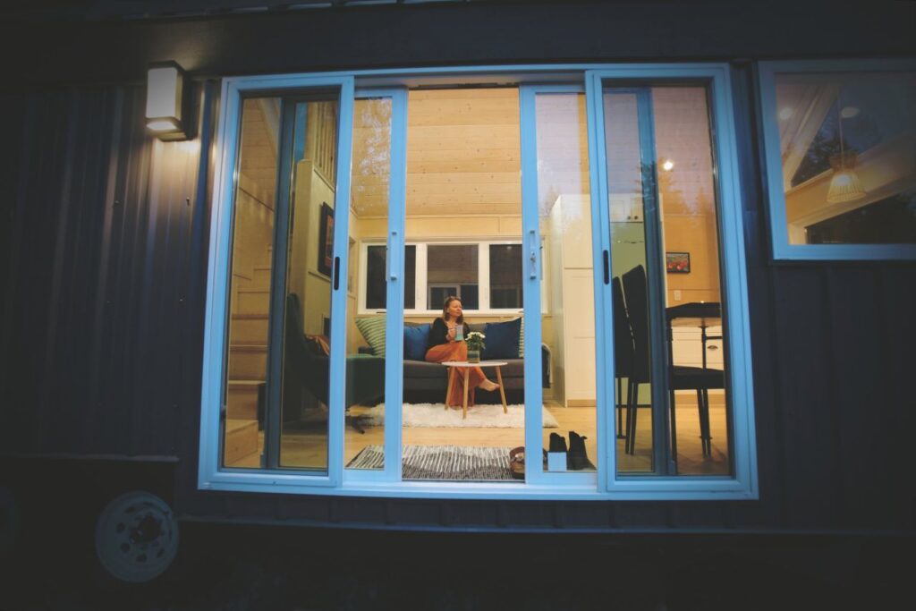 Grand Gable Tiny House Has a River Table in its Gourmet Kitchen