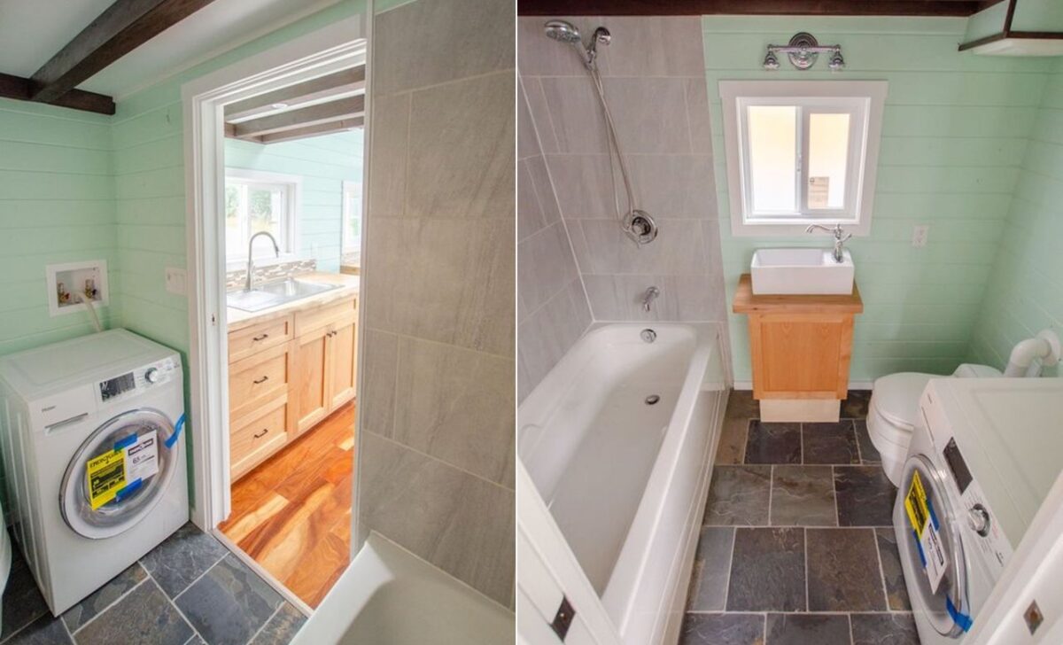 Mint Chocolate Chip Tiny House, Savory 24ft Abode With two Lofts