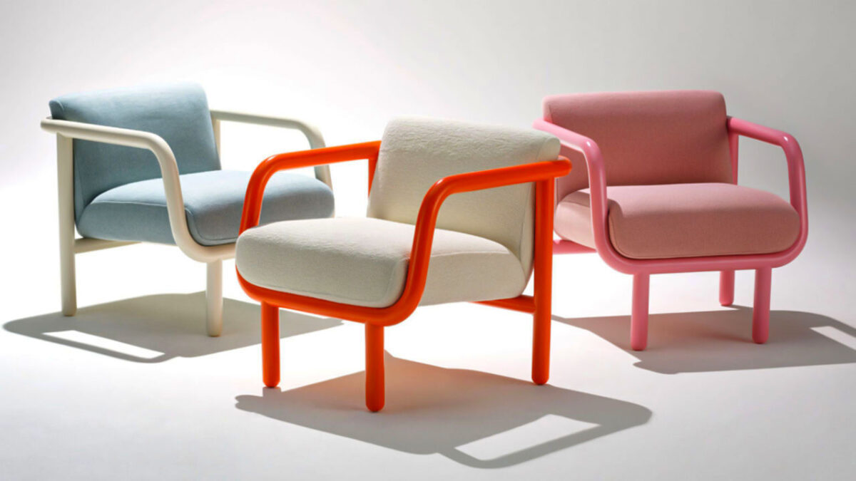 Percy Lounge Chair With Chunky Tubular Frame has Distinct Look