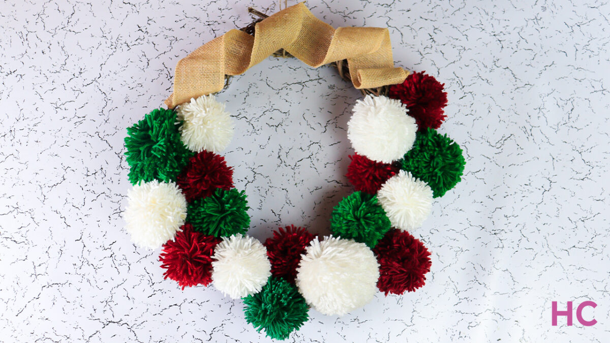 How to Make Pom Pom Christmas Wreath? DIY Tutorial w/Video