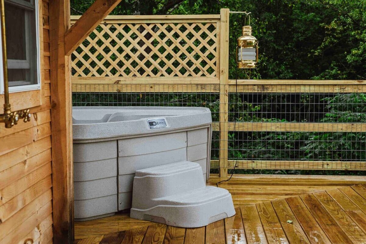 Riverbed Treehouse is Magical Tiny House With hot Tub, Sauna