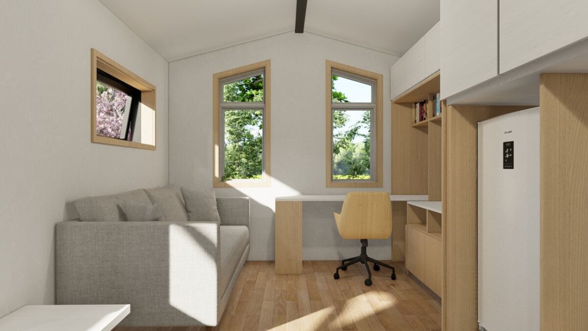 $109K Tiny House Features a Hidden Kitchen, Pull-Out Bedroom
