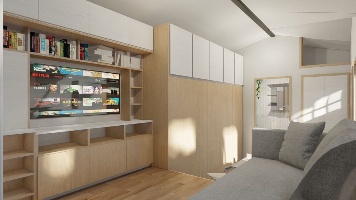 $109K Tiny House Features a Hidden Kitchen, Pull-Out Bedroom