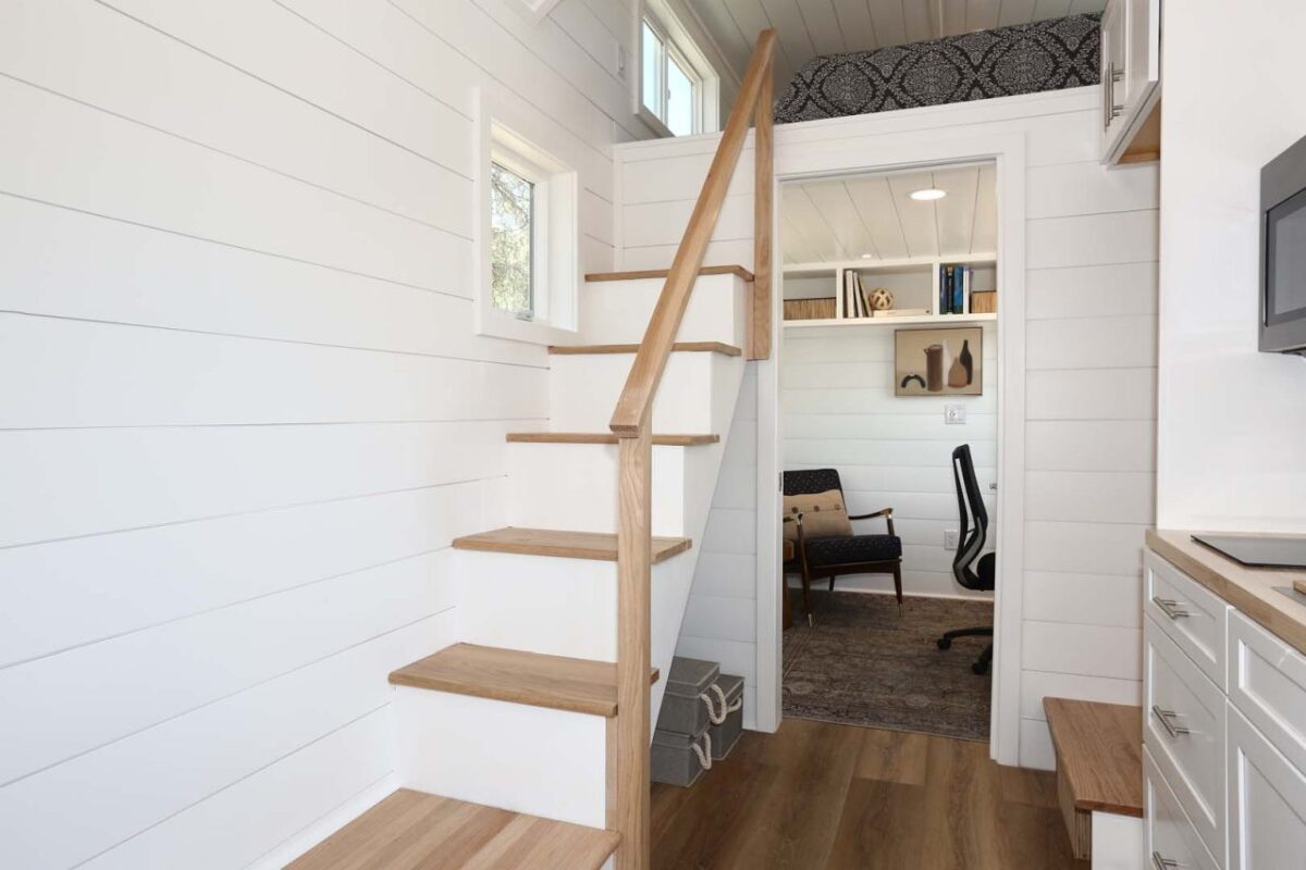 32ft SunDance Tiny House has Twin Lofts, Downstairs Flex Room